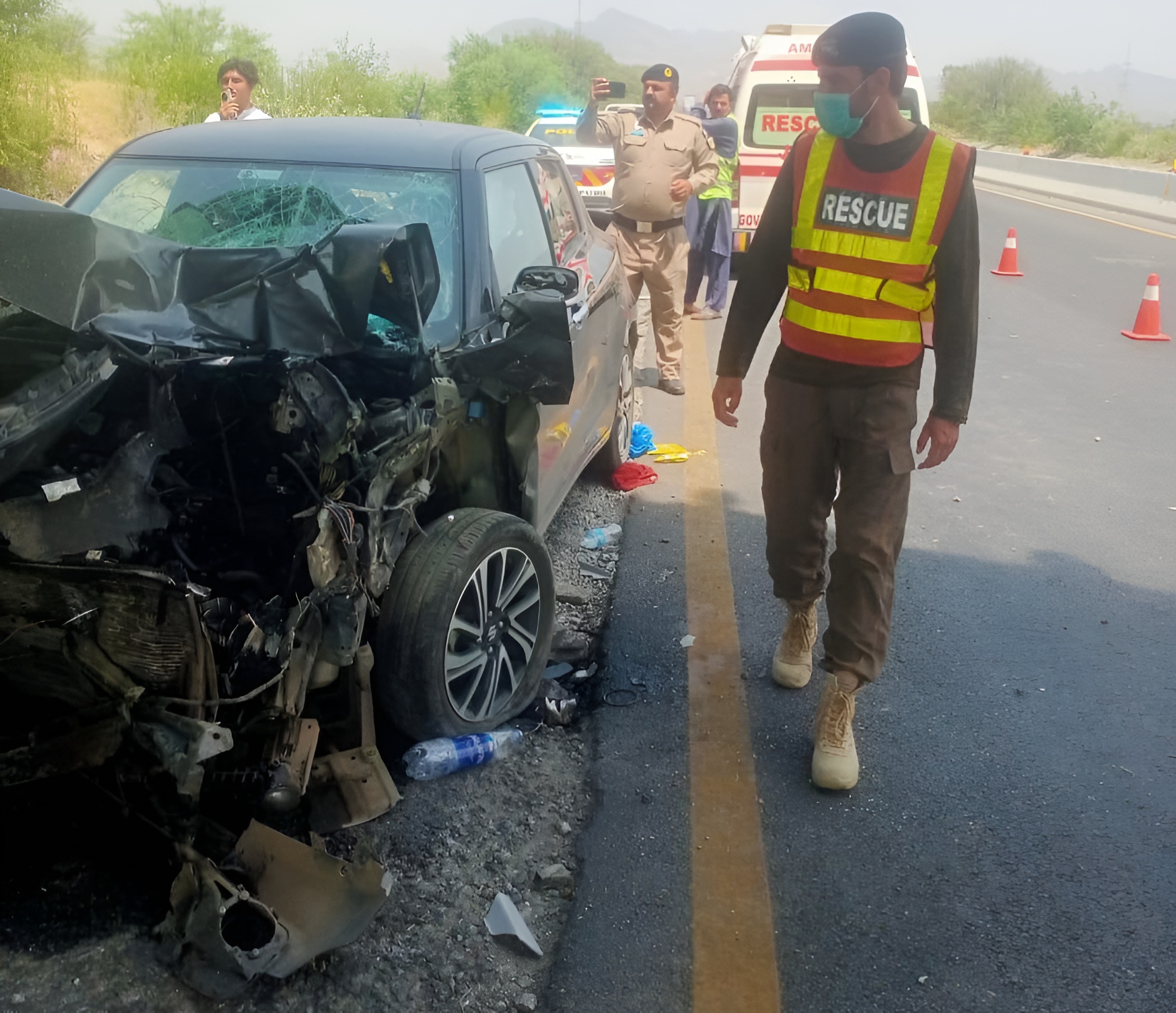 Deadly crash on Swat Motorway claims lives of officer, child; four injured